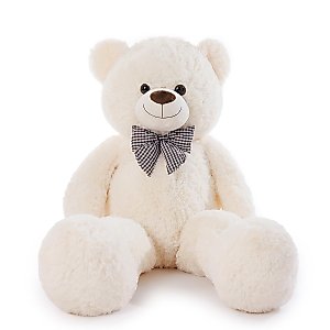 Poutmac 47 inch Giant Teddy Bear Stuffed Animal White Big Plush Teddy Bear Valentine's Gift for Girlfriend Soft Stuffed Bear Animals for Christmas,Birthday,Mother's Day