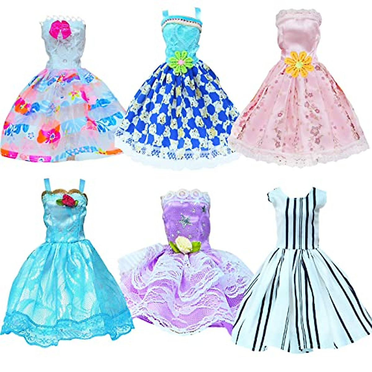 BJDBUS 6 Pcs Ball Mini Gown Dress for 11.5 inch Girl Doll Clothes Playset