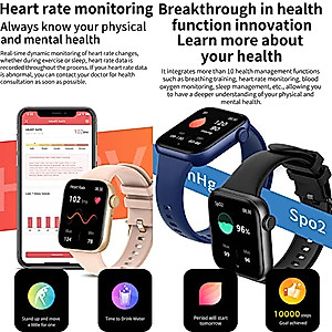 Smart Watch ２０２３ (Answer Make Calls/Voice Control), 1.85‘’ Screen Fitness Watches with 100+ Sports Blood Oxygen Heart Rate Sleep Monitor, SmartWatch for Women Men for Android iOS Phones (Gold)