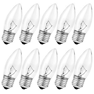 40W Incandescent Chandelier Bulbs - Crystal Clear, Torpedo Tip, Medium E26 Candelabra Base, Ideal for Chandeliers and Pendants, GE 40 Watt Equivalent, Soft White Light - 10 Pack
