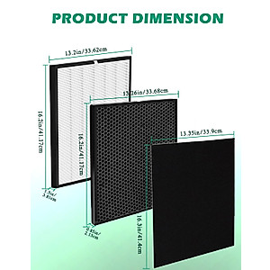 Miloidea 10 Pack 3000 True HEPA Replacement Filters Compatible with 3000,3000M,3000Pro Air Purifier, 2 True HEPA, 2 Activated Carbn & 6 Extra Carbn Pre-filters(2+2+6), 3000 Accessory, NOT for 3500