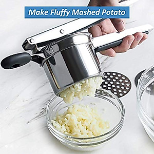 Potato Ricer,Ricer For Mashed Potatoes,Spaetzle Maker With 3 Interchangeable Discs, Potato Ricer Stainless Steel Creates Smooth Mashed Potato,Spaetzle Press,Potato Squeezer,Passatelli Maker