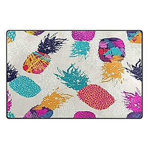 ALAZA Summer Pineapple Fruit Area Rug Rugs Non-Slip Floor Mat Doormats Living Dining Room Bedroom Dorm 31 x 20 inches Home Decor
