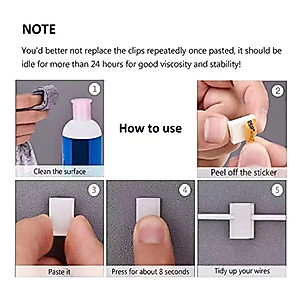 Flat Wire Clips Holder, Ethernet Cable Clips,Self Adhesive Wire Clips Management for Home and Office (100piece/White)