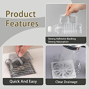 Obfuscate 50PCS Disposable Shower Drain Hair Catcher Mesh Stickers Bathroom Drain Hair Catcher for Bathroom, Laundry, Kitchen,Bathtub,Sink Square Shower Drain Mesh Sticker