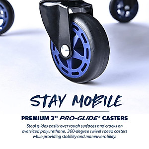 URBANTRANSIT FastBack Shop Stool - 350 Lb Capacity Rolling Stool for The Garage and Workshop, with Organizer Tray and Cupholder - 3 Inch Premium Casters - an Ideal Mechanics Stool or Workshop Stool