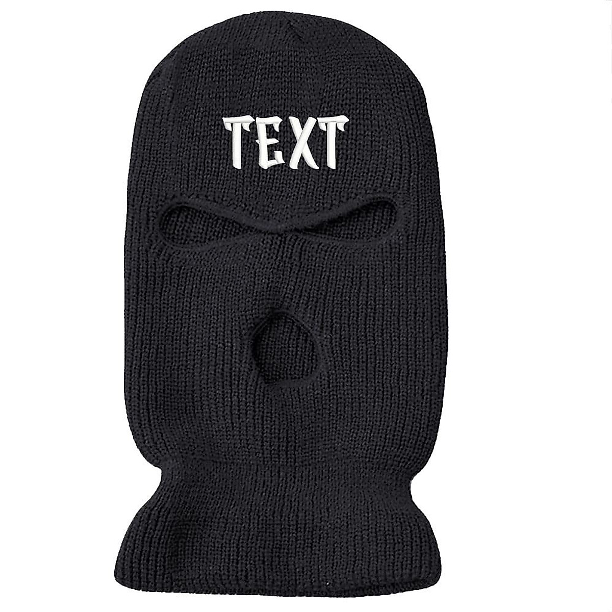 kstomize Personalized Customize Beanie Balaclava Mask, Women Men Winter Masked Ski Cycling Hat with Embroidery Letters Text Name Logo Black, One Size-Medium