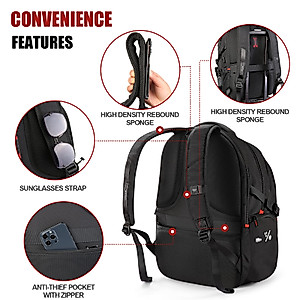 star cloud 18" Business Travel Laptop Backpack with USB Charging Port, Anti-Theft Dual Access Zippers, and Dedicated Shoe Compartment - Water-Resistant Sport Gym Backpack for College&Hiking&Camping