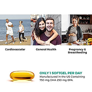 VitalRemedyMD Omega 3 Fish Oil - Premium Burpless Fish Oil Supplement, Ultra Strength DHA & EPA with Omega 3, Natural Fish Oil Capsules (1 Month Supply)