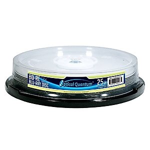 10 Pack 2X 25GB BD-RE Blu-ray Blank Disc Logo Top