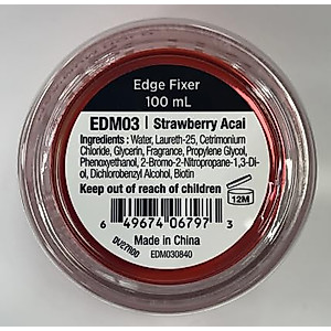 Red by Kiss Edge Fixer Hair Shine Gel, 24 Hour Max Hold, Non-Flaking, Biotin B7 Infused, Natural Styling, Professional Edge Control Wax, Perfect for Braiding (Strawberry Acai)