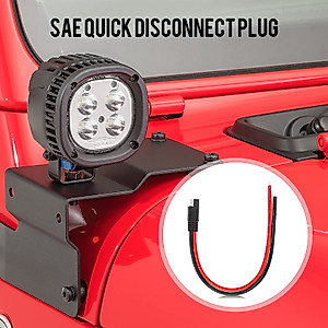 PAEKQ 10AWG Weatherproof Solar SAE Power Socket Sidewall Port SAE Quick Connector Harness Plug and SAE Connector Extension Cable for Solar Panel RVs Motorcycle Generator Battery Charger(1FT)