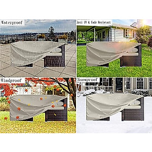 Garden Balsam Waterproof Rectangular Patio Table and Chair Cover Beige 108" L X 82" D X 28" H Outdoor General Purpose Furniture Covers Patio Furniture Set Cover