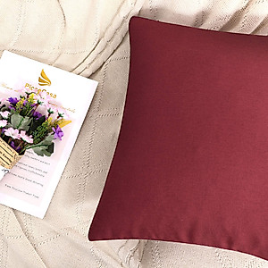 PiccoCasa 2 Pcs Waterproof Throw Pillow Covers, 18 x 18 Inch, Decorative Cushion Covers, Sofa Pillowcase for Couch Bedding Livingroom Garden Patio Home Decor, Red