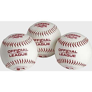 Rawlings Official League Playmaker PMBB Baseball for Pitching Machines, Youth Baseball, T-Ball, Practice, Recreation, and Autographs with Red Markings and MLB Logo (Single Ball)