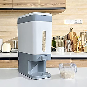 26.5 Lbs Rice Dispenser Large Sealed Grain Container Storage with Mesuring Cup, Airtight Design Food Dispenser, Kitchen Orgainzation Pantry Strore for Dry Food