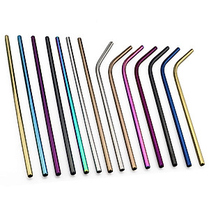 JANKNG 3 Pieces 304 Stainless Steel Metal Straws Set, 8.5 Inch Extra Wide Milkshake Bubble Reusable Drinking Straws For 20oz Tumblers Yeti Rumblers Cold Beverage, Pink