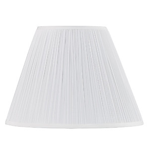 Aspen Creative 33138, Mushroom Shaped Pleated Traditional Spider Construction Lamp Shade, White, 7" Top x 17" Bottom x 13" Slant Height