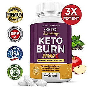 (2 Pack) Keto Advantage Keto Burn Max 1200MG Keto Pills Includes Apple Cider Vinegar goBHB Exogenous Ketones Advanced Ketogenic Supplement Ketosis Support for Men Women 120 Capsules