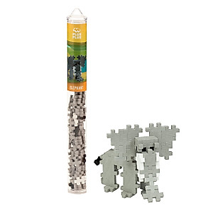 PLUS PLUS - Safari 5 Piece Playset Bundle, Baseplate & 70 Piece Tubes - Construction Building Stem/Steam Toy, Interlocking Mini Puzzle Blocks for Kids