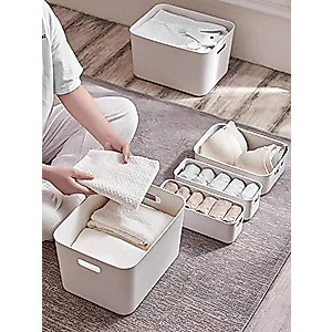Amyup Set Of 2 Plastic Storage Bins,10.5×8×5.5" Versatile Kitchen Pantry Organization and Storage,for Plastic Storage Container Under Bed,Under Sink Bathroom Organizer (2 Pack Medium, White)