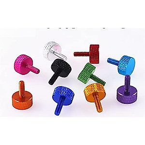 Screw 6#-32 * 10mm Aluminum Alloy Hand Twisted knurled Color Computer Drone Box DIY Side Panel Hard Drive Graphics Card Screws (Color : Golden)