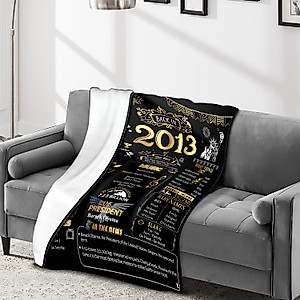 11th Birthday Gifts for Girls and Boys, Soft Comfortable Throw Blanket, Birthday Decorations for Daughter Son Grandson Granddaughter, 11 Year Old Birthday Decorations Blanket 60"X50", Back in 2013