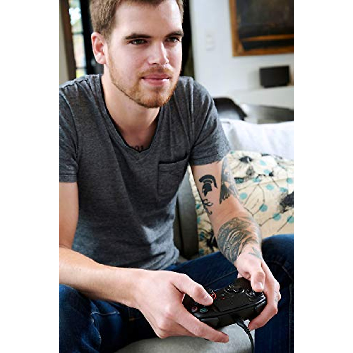 NACON PlayStation 4 Controller - Wired, USB-C, 4 Configurable Shortcut Buttons, Dual Concave Customizable Sticks, LED Player Status Indicator