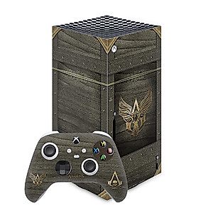 Head Case Designs Officially Licensed Assassin's Creed Wood and Gold Chest Black Flag Graphics Vinyl Sticker Gaming Skin Decal Cover Compatible with Xbox Series X Console and Controller Bundle