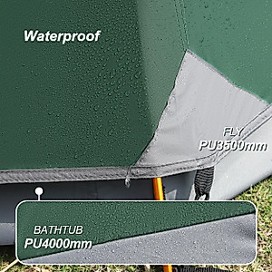 camppal 1 Person Tent for Camping Hiking Mountain Hunting Backpacking Tents 4 Season Resistance to Windproof Rainproof and Waterproof