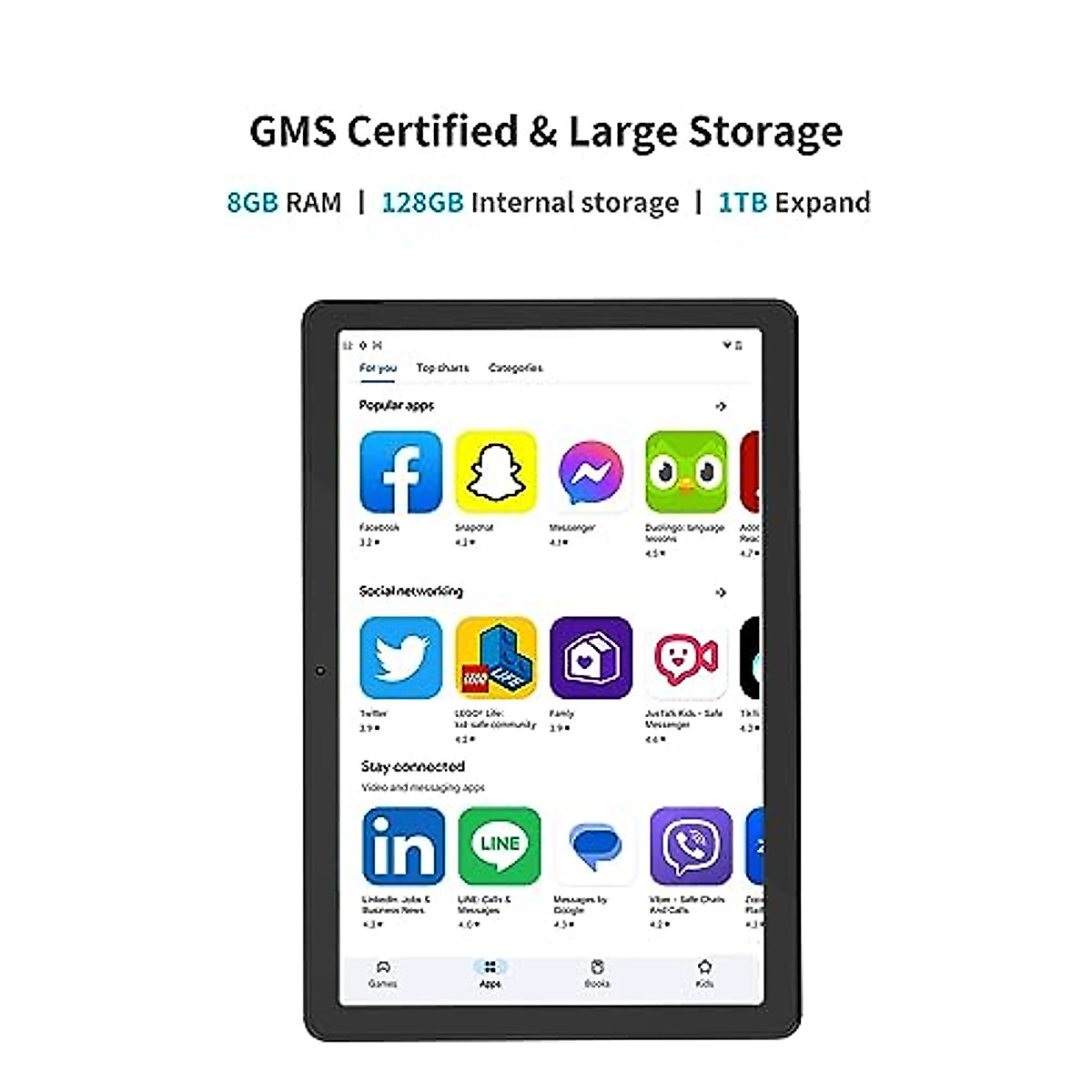 VNEIMQN 10 inch Tablet, Android 12 Tablet, 10.1”, 1080p Full HD, 8GB RAM/128GB ROM/8-Core CPU, 1TB Expand, 8000mAh, 5MP front/13MP Back Camera, WiFi 6, GPS, 1920 * 1200 Display, Bluetooth 5.0