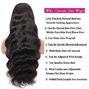 MAKATI 26Inch Body Wave Lace Front Wigs Human Hair 13X4 Lace Front Wigs Human Hair Pre Plucked With Baby Hair 180% Density Glueless Transparent HD Lace Frontal Wigs Human Hair Wigs For Black Women