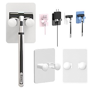 HOXSURY Razor Holder for Shower, Self Adhesive Adjustable Hooks, Waterproof Shower Hooks for Bathroom Kitchen-2 Pack (White)