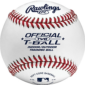 Rawlings Sponge Rubber Center Synthetic Cover Baseballs, Youth T-Ball, (Box of 24 Balls), TVBSW2-24