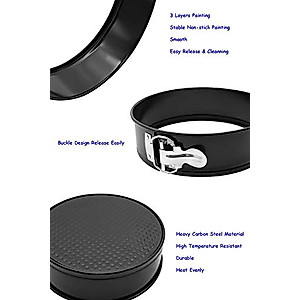 HYTK Springform Pan Set of 2 Nonstick Round Cheesecake Cake Pan 4 and 7 Inch Leakproof Heavy Carbon Steel Detachable Bakeware For Instant Port 6QT or 8QT…