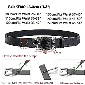 IWFTC Belt for Women Classic Women'Vintage Buckle Belt-Leather Adjustable Stylish Belt for Pants and Jeans (Black,100cm)