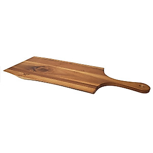 Denmark Tools for Cooks Artisan Acacia Serving Collection- Wood Cutting Chopping Board Platter Tray, 2 Piece Rectangular Footed Charcuterie/Cutting Boards
