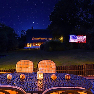 Solar American Flag String Lights - Waterproof 420 Led Solar Powered Flag Net Light for 4th of July Memorial Day Decorations Yard Garden Christmas Festival Holiday Patriotic Party Decoration Outdoor