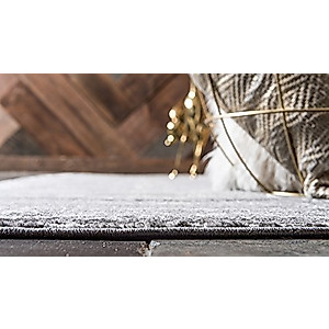 Unique Loom Sofia Collection Area Rug - Casino (2' x 6' 7" Runner, Dark Gray/ Ivory)
