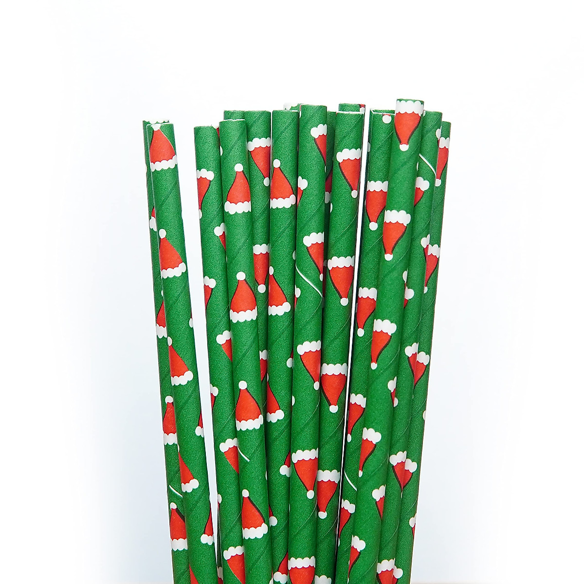 Weemium Christmas Paper Straws - Pack of 200 in 10 Designs - Biodegradable Christmas Straws for Drinking, Party & Crafts