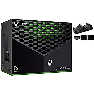 2021 Newest Microsoft Xbox Series X 1TB SSD Video Gaming Console + One Wireless Controller, 16GB GDDR6 RAM, 8X Cores Zen 2 CPU, RDNA 2 GPU, 4K UHD Blu-Ray, 8K HDR, WiFi + Marxso1_ Charging Dock