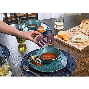 Nat & Jules Raw Bottom Deep Wine Red 3 x 2 Ceramic Salt and Pepper Shaker 2 Piece Set