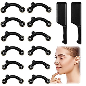 Maitys 2 Sets Nose Up Lifting Shaper Clip Clipper Nose Shaper Nose Up lifter Inserts Shaping Clip Silicone Nose Beauty Tools Invisible Nose Slimming Device for Wide Nose (Black)