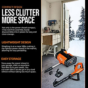 SuperHandy Snow Thrower/Power Shovel, Cordless Rechargeable DC 20V, Handheld, Lightweight | 10" in. Width 5" in. Depth, 25' ft Throwing Distance, 300 lbs per Min