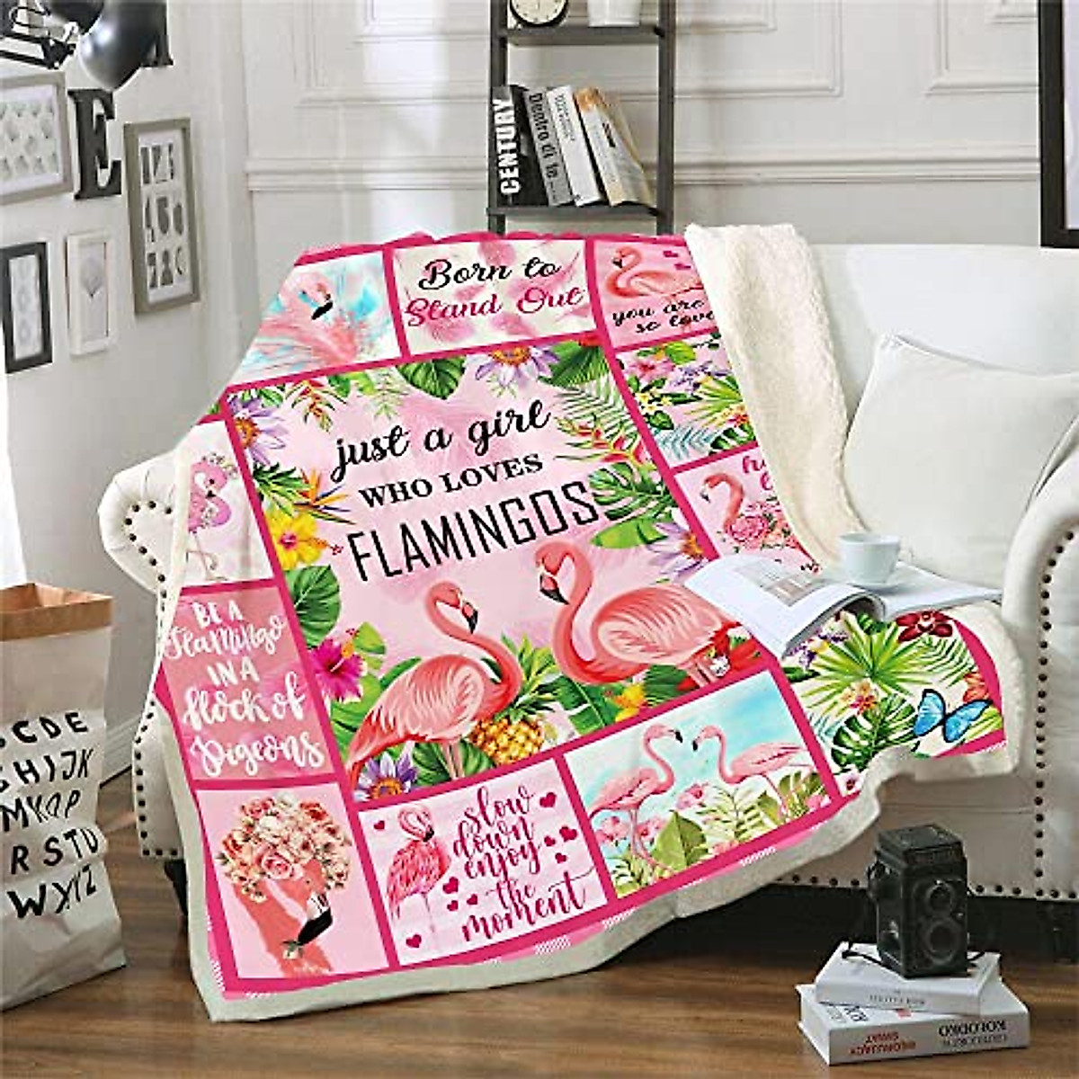 CYREKUD Flamingo Blanket Throw,Flamingo Gifts for Women,Pink Flamingo Gifts for Girls Blanket,Flamingo Christmas Decorations Gifts,Cozy Flamingo Themed Gifts Blanket for Sofa Couch Beds Décor
