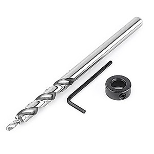 Drill Bits Set,Ozgkee Power Drill 3/8" Inch Lip And Spur Point Drill Bit Round Shank With Adjustable Depth Stop For Woodworking Drill Bit