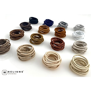 Heliums Small Hair Ties - Black - 1 Inch Hair Bands, 2mm Hair Elastics For Thin Hair and Kids - No Damage Ponytail Holders in Neutral Colors - 48 Count