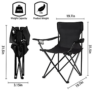 Damei century Portable Camping Chairs Enjoy The Outdoors with a Versatile Folding Chair, Sports Chair, Outdoor Chair & Lawn Chair, Black