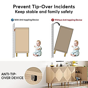 LITTLE TREE Sideboard Buffet Modern Storage Cabinet with Doors Brown