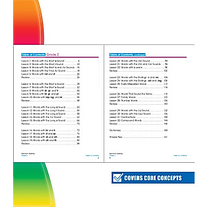 Spectrum Spelling Workbook Grade 2, Phonics and Handwriting Practice With Sight Words, Vowels, and Compound Words, 2nd Grade Workbook With English Dictionary, Classroom or Homeschool Curriculum